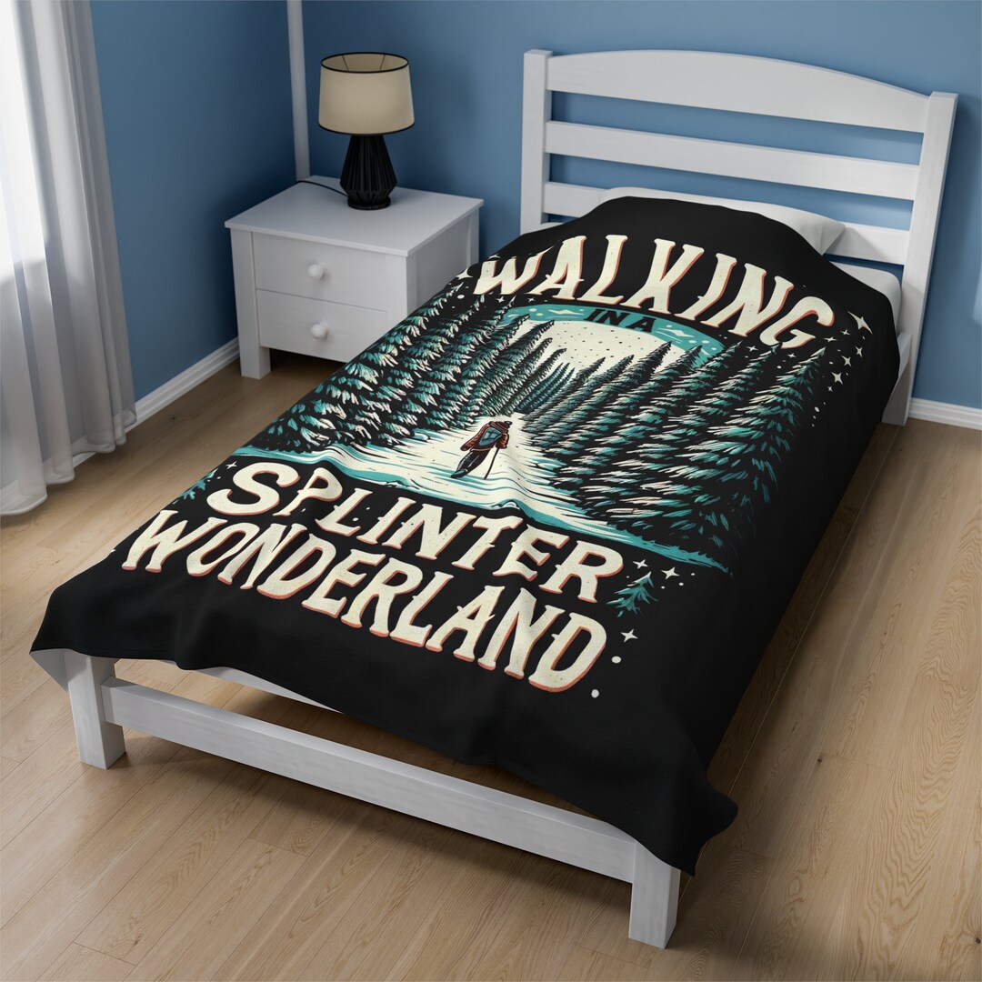 Christmas Blanket | Walking in a Splinter Wonderland Blanket | Winter Blanket | Christmas Tree ...