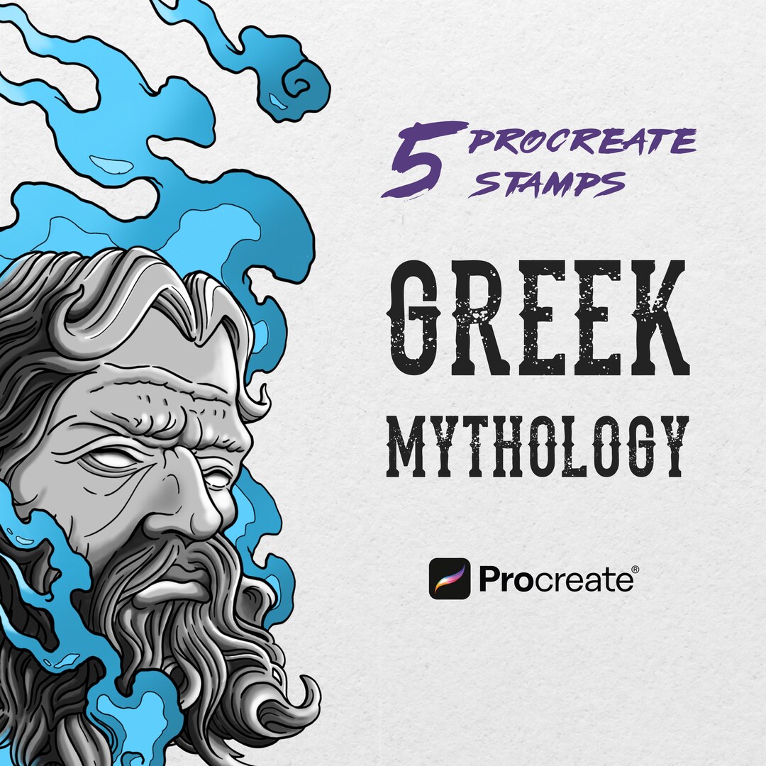 Greek Mythology Procreate Stamps 5 Highquality Handdrawn - Etsy