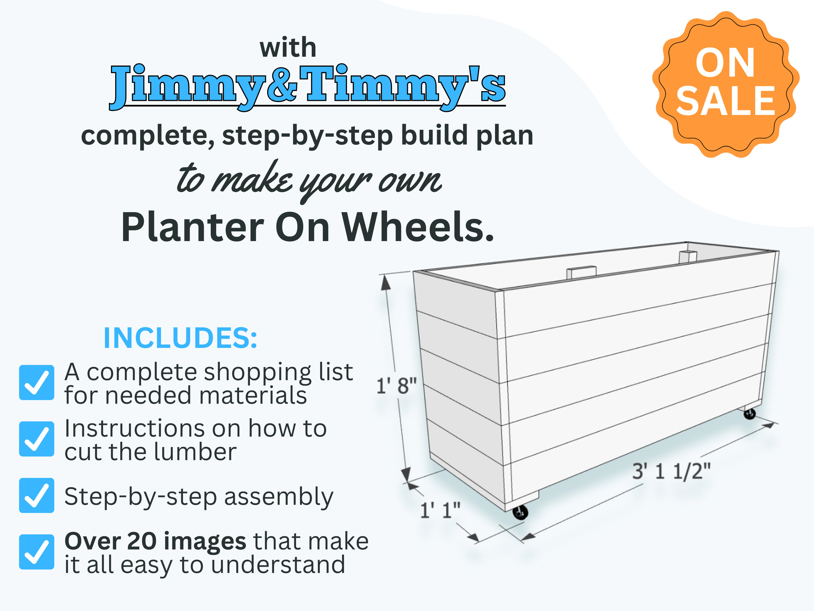 Planter on Wheels DIY Build Plan, A Raised Flower Bed to Make Yourself ...