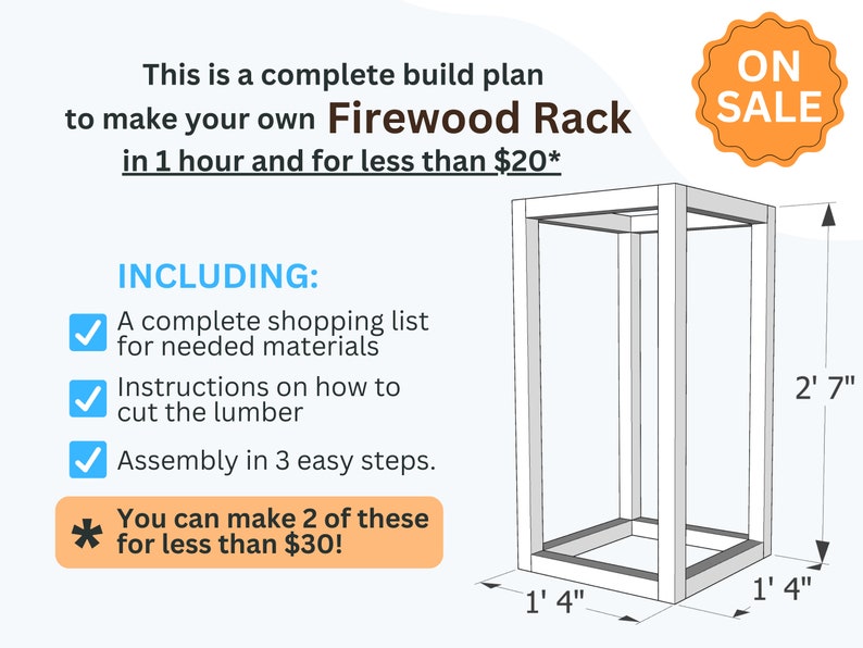 DIY Firewood Holder, an Easy Build Plan for Your Firewood Rack - Etsy