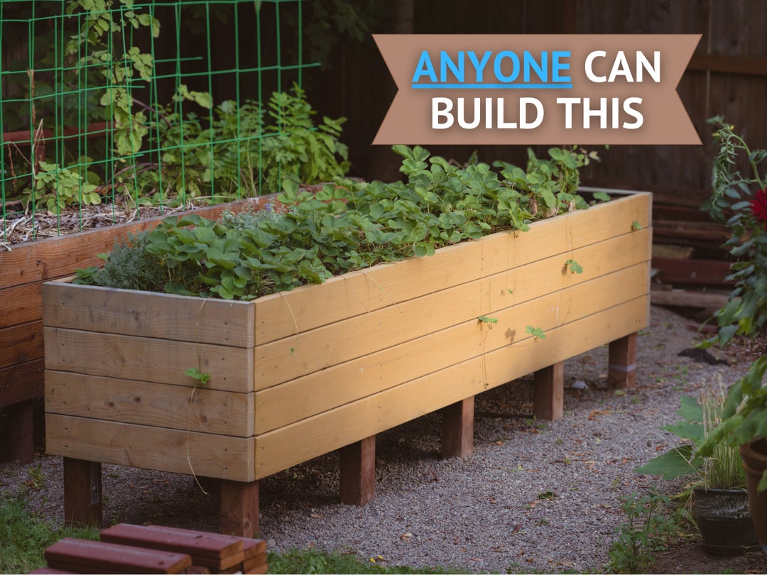 Elevated Garden Bed DIY, A Beginner-friendly Raised Bed With Legs Build Plan - Etsy