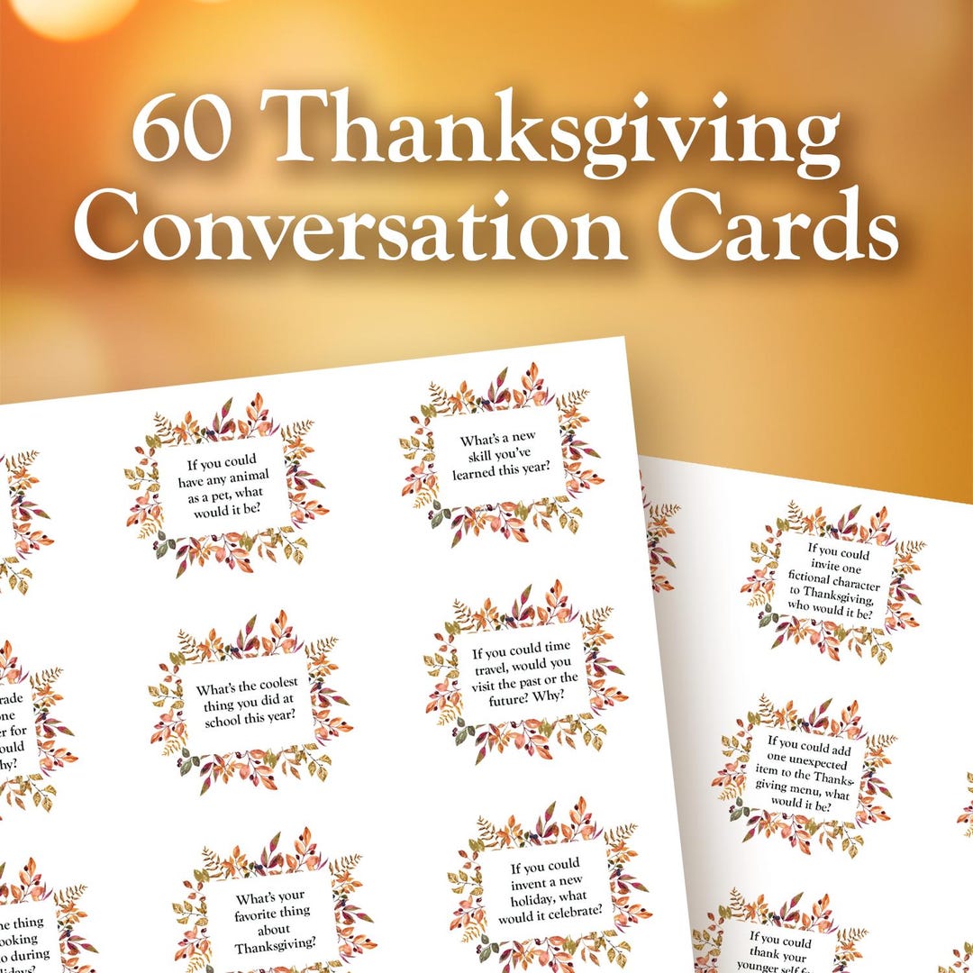 Printable Thanksgiving Gratitude Cards Family Connection Conversation ...