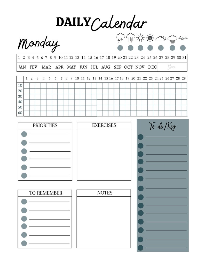 Daily ADHD Planner Printable PDF - Etsy