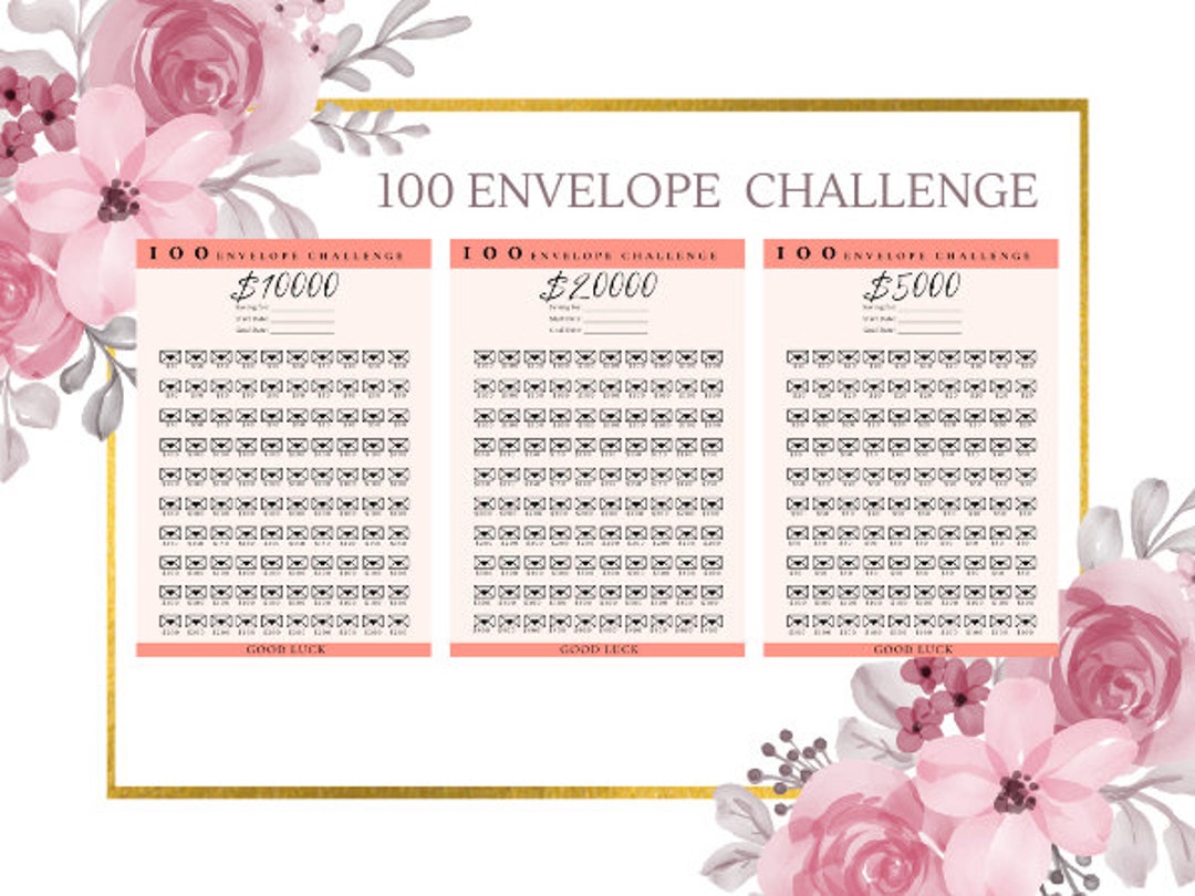 100 Envelope Challenge, 5K Saving Challenge, Money Saving Challenge ...