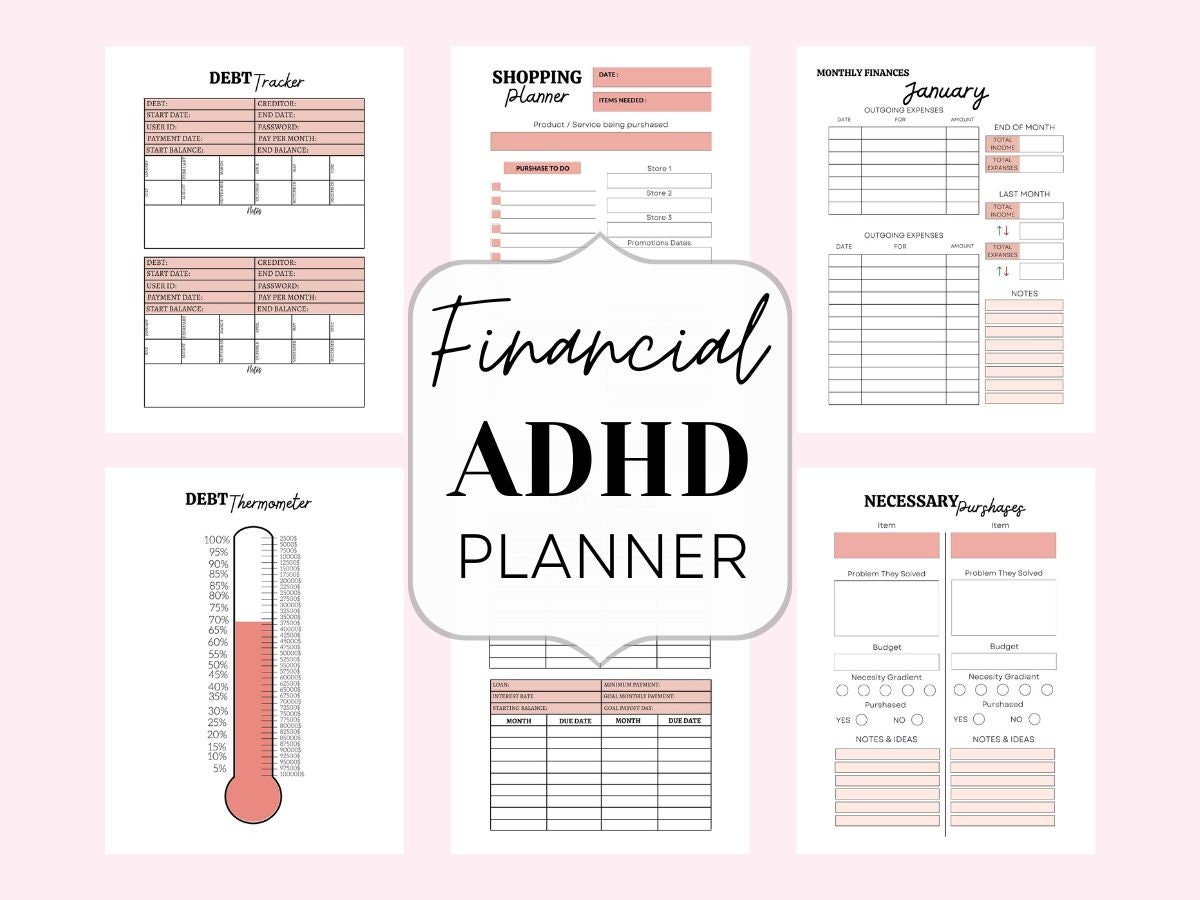ADHD Digital Finance Planner Printable PDF - Etsy