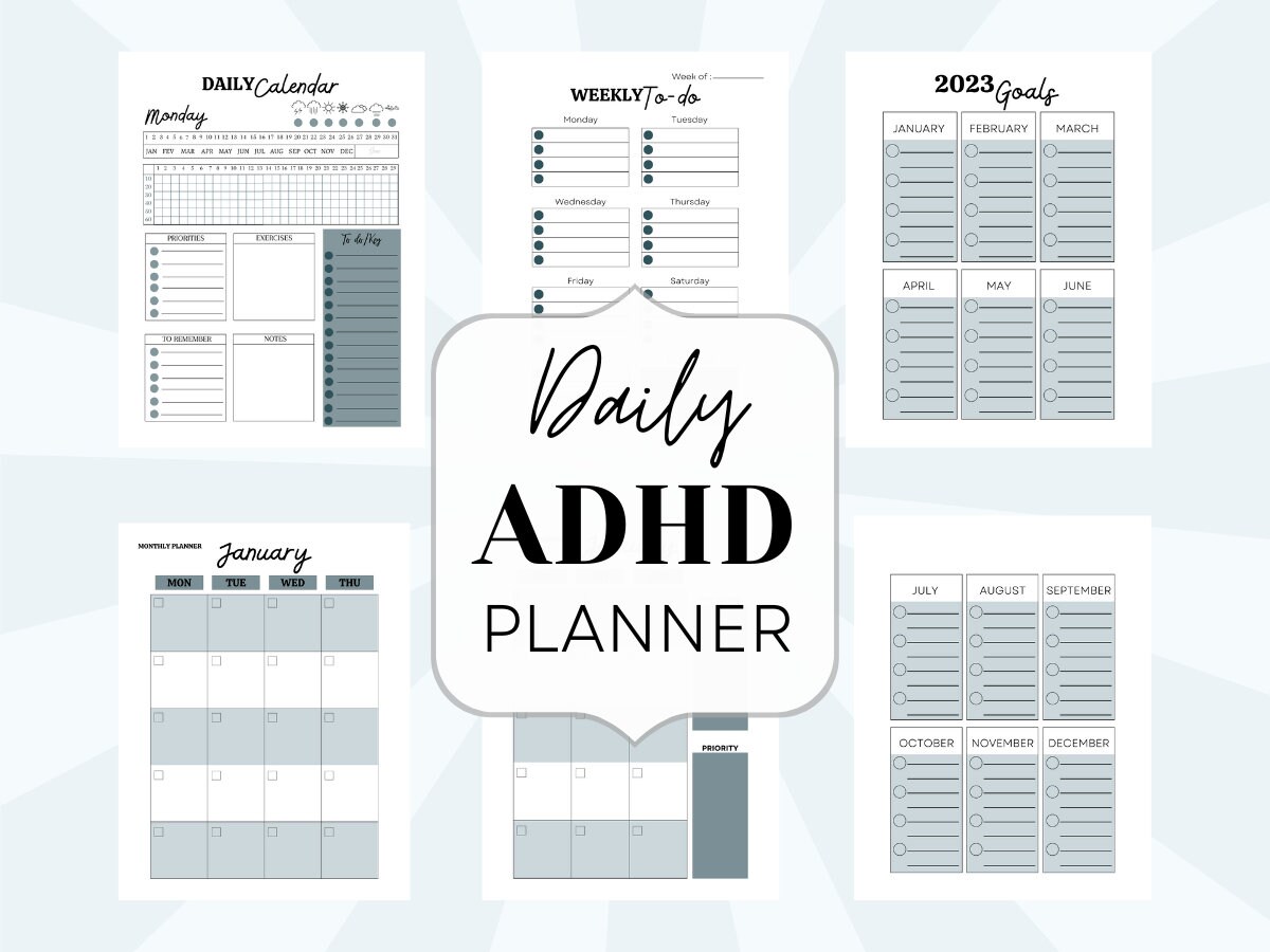 Daily ADHD Planner Printable PDF - Etsy Ireland