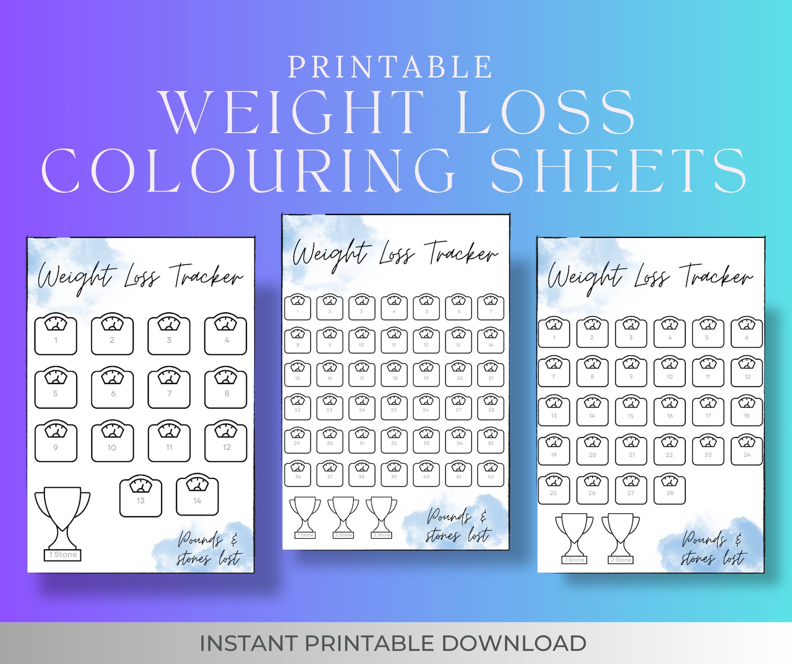 Weighing Scales Weight Loss Colouring Page, Weight Loss Tracker ...