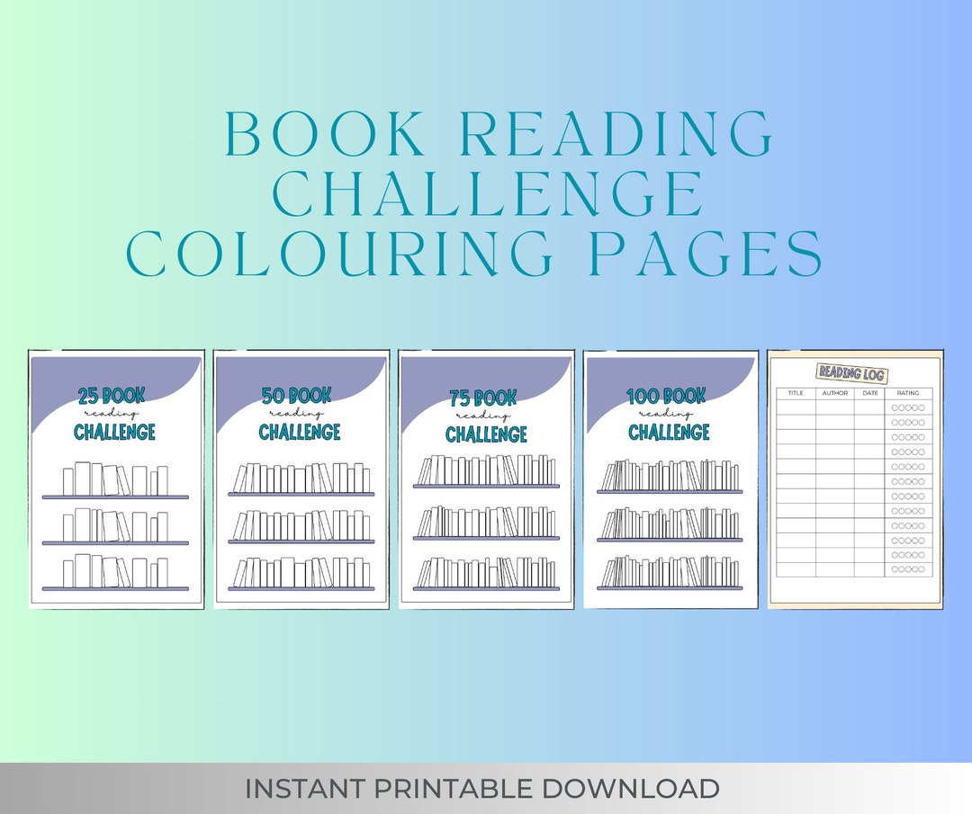 Reading Challenge Colouring Pages, Printable Tracker for Reading ...