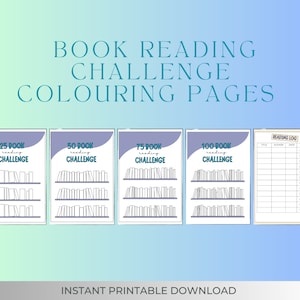 Reading Challenge Colouring Pages, Printable Tracker for Reading ...