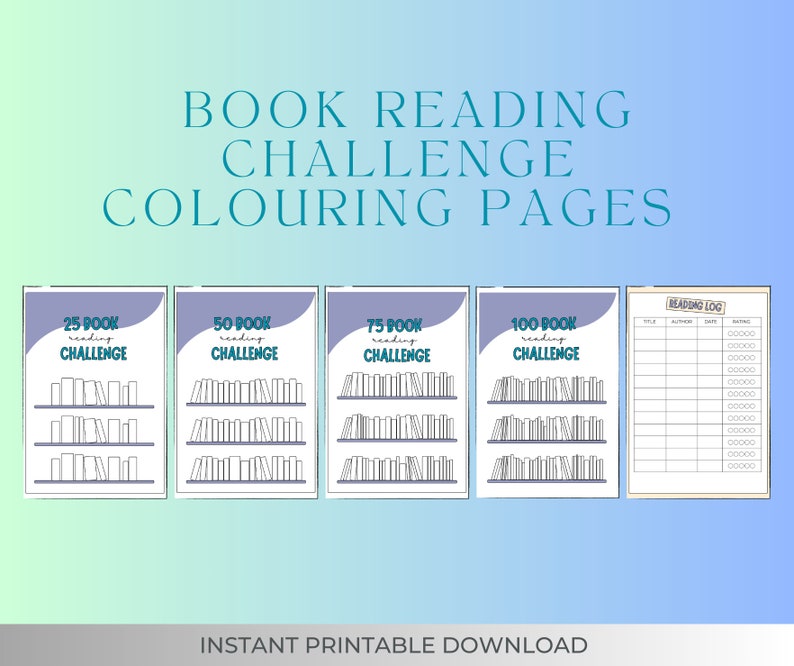Reading Challenge Colouring Pages, Printable Tracker for Reading ...