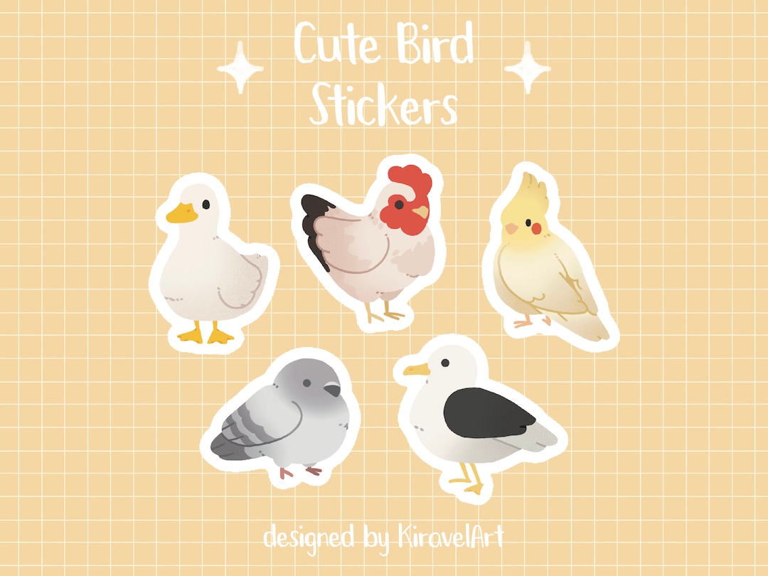 Cute Bird Sticker Set Cute Bird Sticker Pack Waterproof Stickers Duck ...