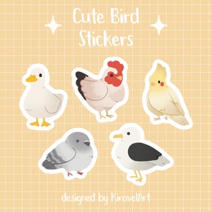 Cute Bird Sticker Set Cute Bird Sticker Pack Waterproof Stickers Duck ...