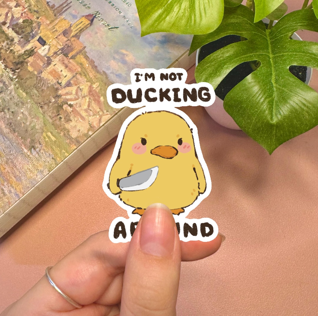 Cute Duck Sticker | Duck Knife Meme Sticker Kawaii Sticker Durable ...