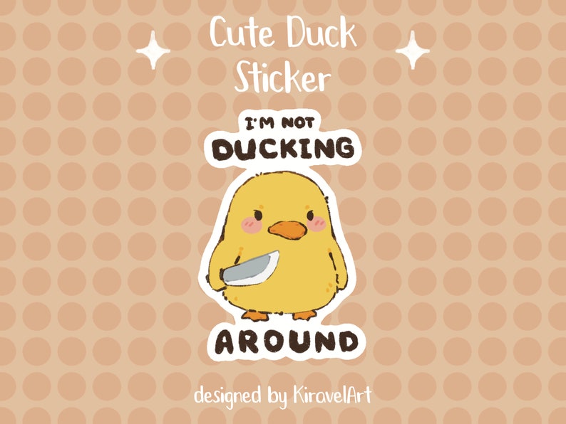 Cute Duck Sticker Duck Knife Meme Sticker Kawaii Sticker Durable ...