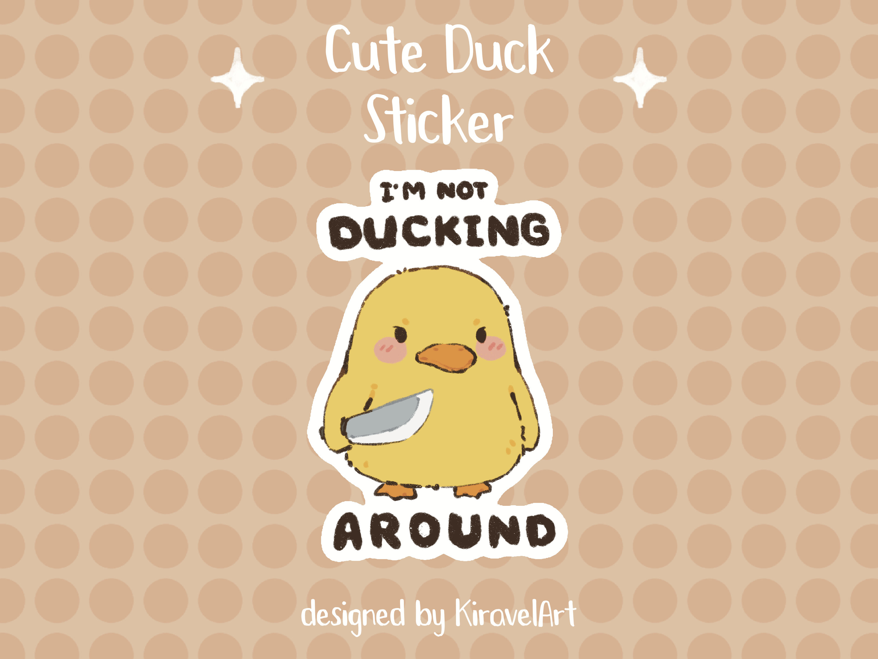 Cute Duck Sticker Duck Knife Meme Sticker Kawaii Sticker Durable ...