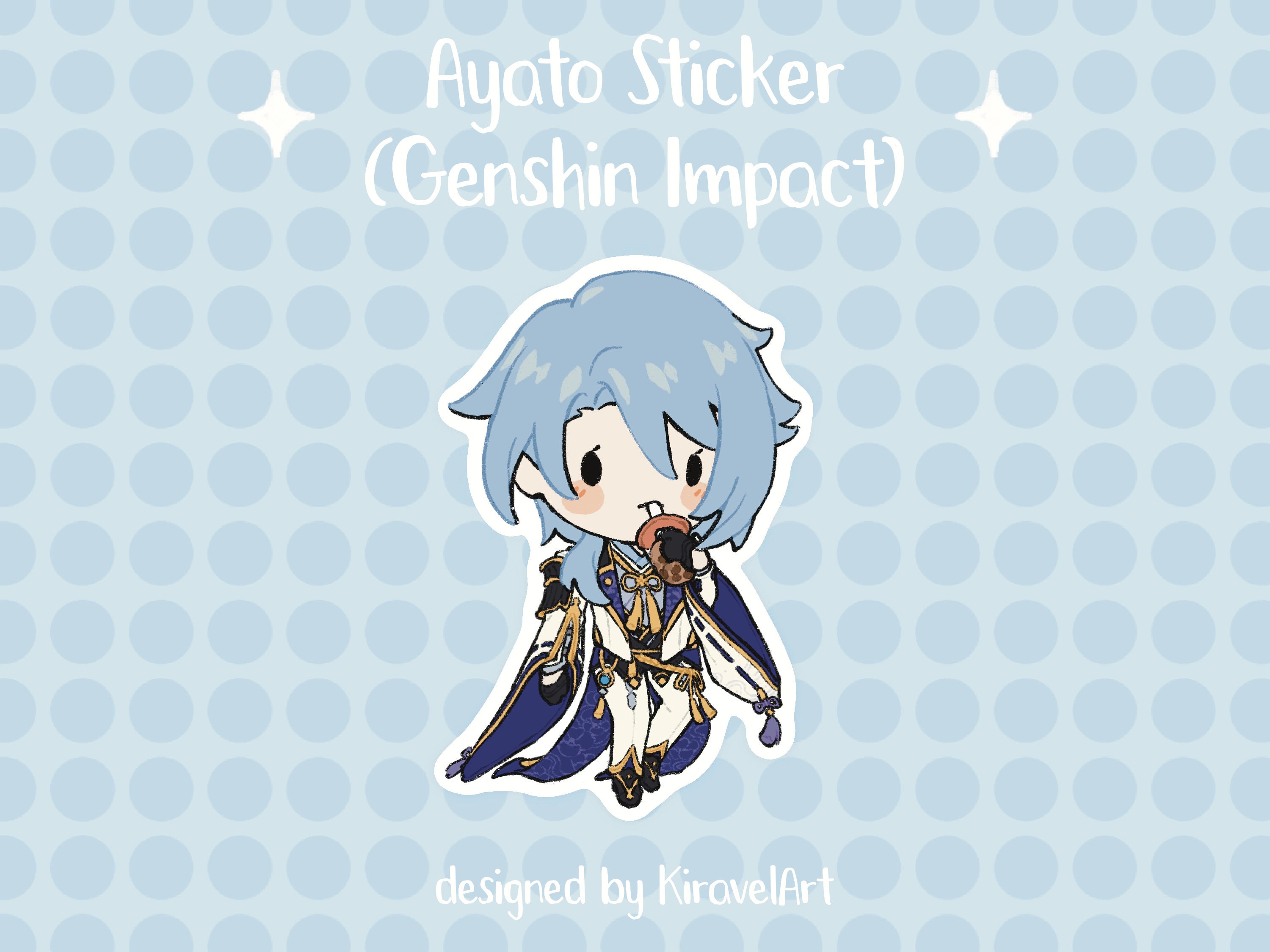 Cute Genshin Sticker Ayato Sticker Genshin Impact Sticker Cute Sticker ...