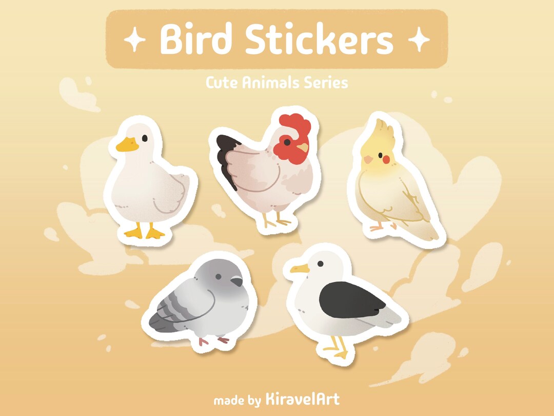 Cute Bird Sticker Set Cute Bird Sticker Pack Waterproof Stickers Duck ...