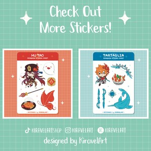 Genshin Sticker Sheet Cute Xiao Sticker Sheet Kawaii Anime Sticker ...