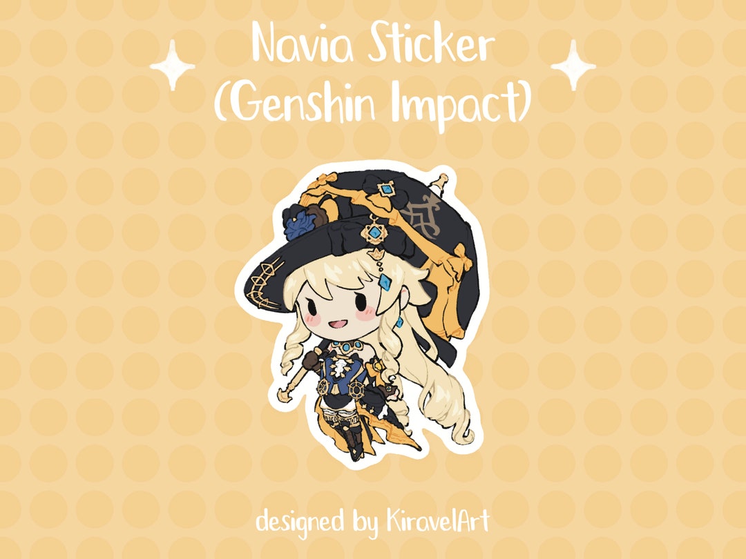 Cute Genshin Sticker Navia Sticker Genshin Impact Sticker Cute Stickers ...