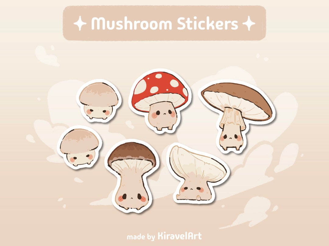 Cute Mushroom Sticker Set Cute Fungi Sticker Pack Waterproof Stickers ...