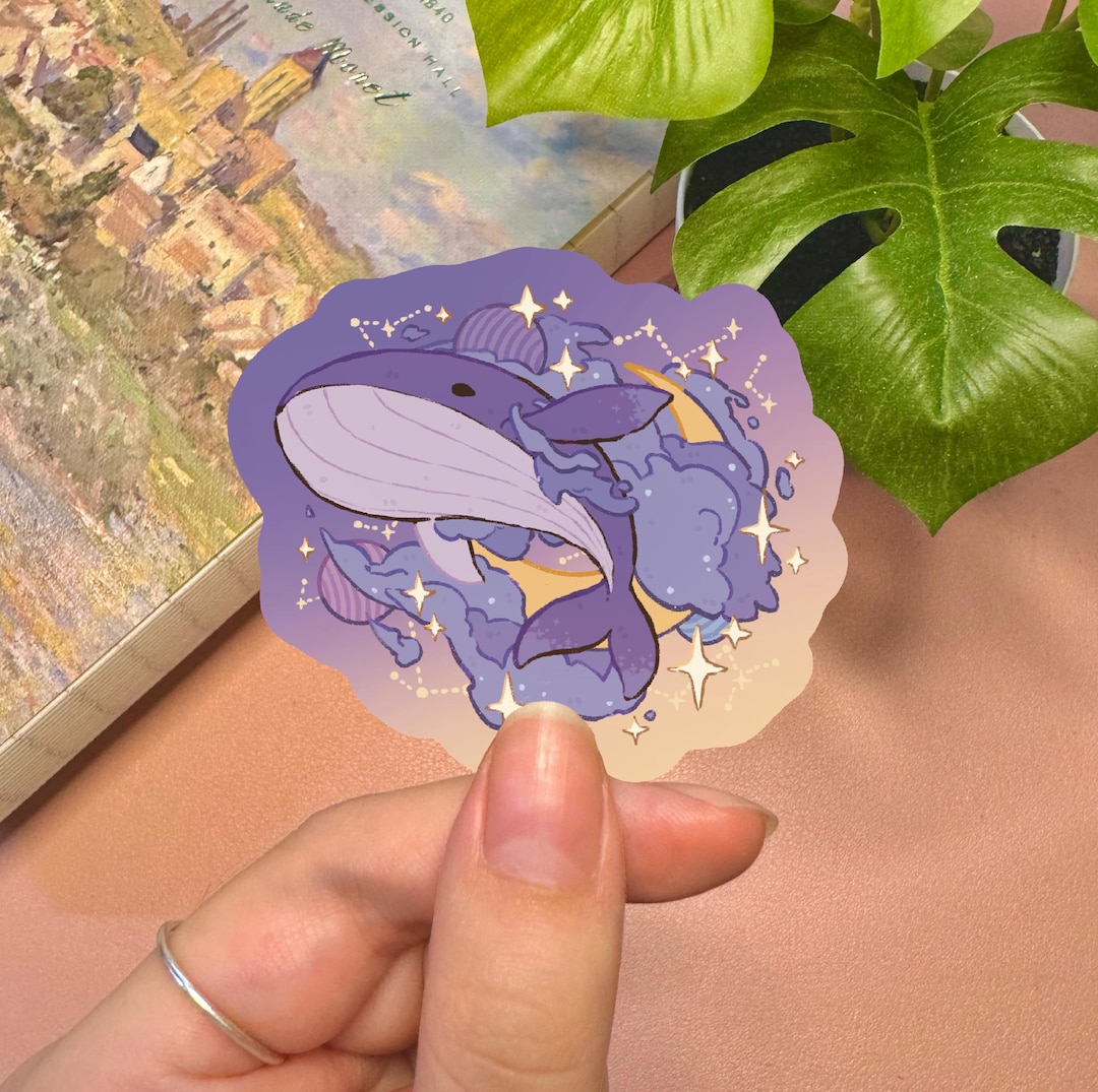 Cute Galaxy Whale Sticker | Aesthetic Sticker Cute Whale Sticker ...