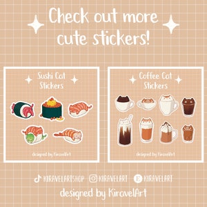 Japanese Snacks Cat Sticker Set Cute Cat Sticker Pack Waterproof ...