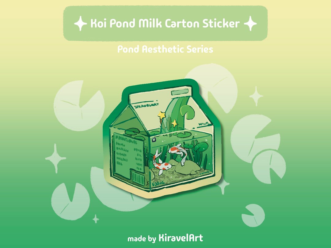 Cute Sticker Holographic Pond Aesthetic Sticker Milk Sticker Kawaii ...