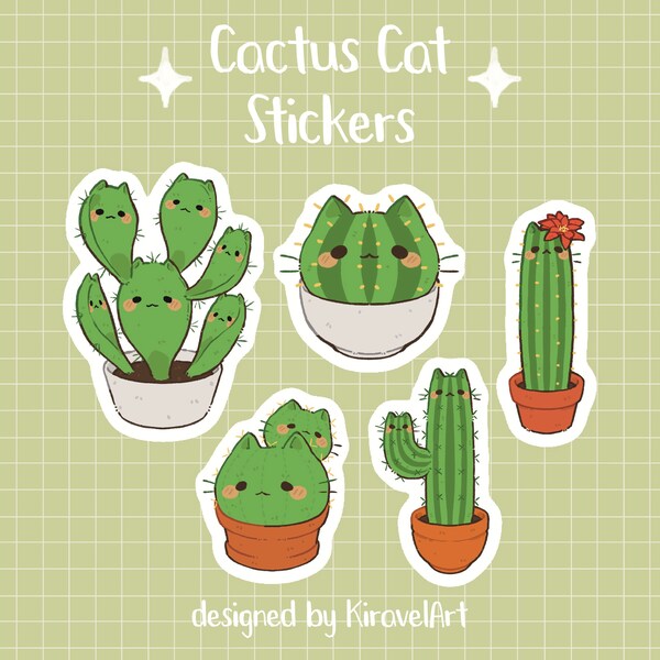 Cactus Stickers - Etsy