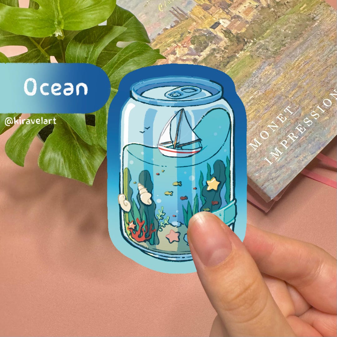 Cute Sticker Holographic | Ocean Aesthetic Sticker Sticker Kawaii ...