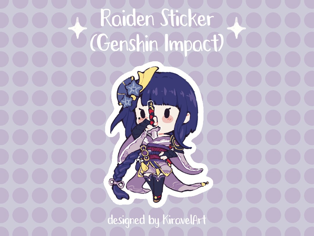 Cute Genshin Sticker | Raiden Sticker Genshin Impact Sticker Cute ...