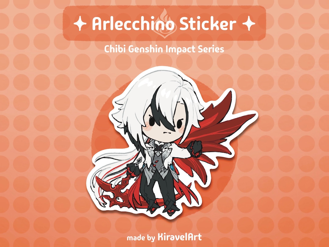 Cute Genshin Sticker Arlecchino Sticker Genshin Impact Sticker Cute ...