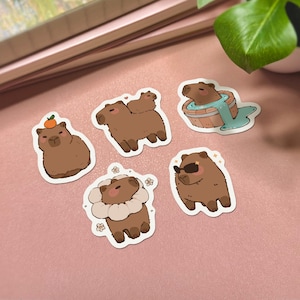 Cute Capybara Sticker Set | Cute Capybaras Sticker Pack Waterproof ...