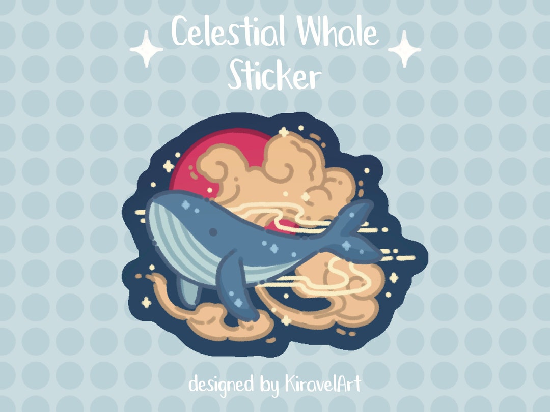 Cute Celestial Whale Sticker Aesthetic Sticker Cute Whale Sticker Waterproof Sticker Laptop ...