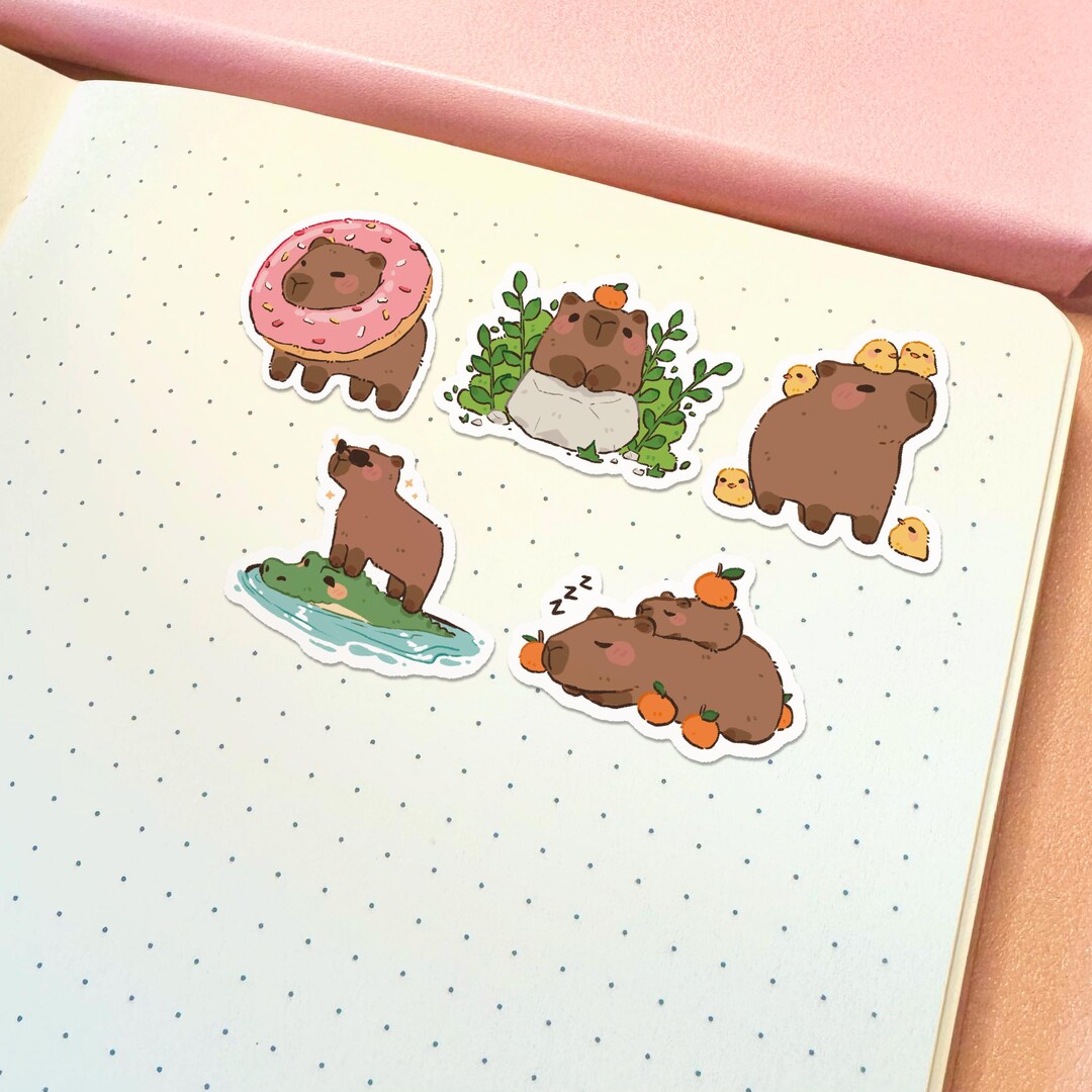 Cute Capybara Sticker Set | Cute Capybaras Sticker Pack Waterproof ...