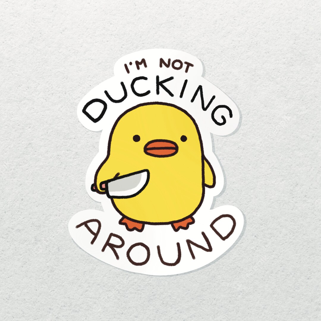 Cute Duck Sticker Duck Knife Meme Sticker Kawaii Sticker - Etsy