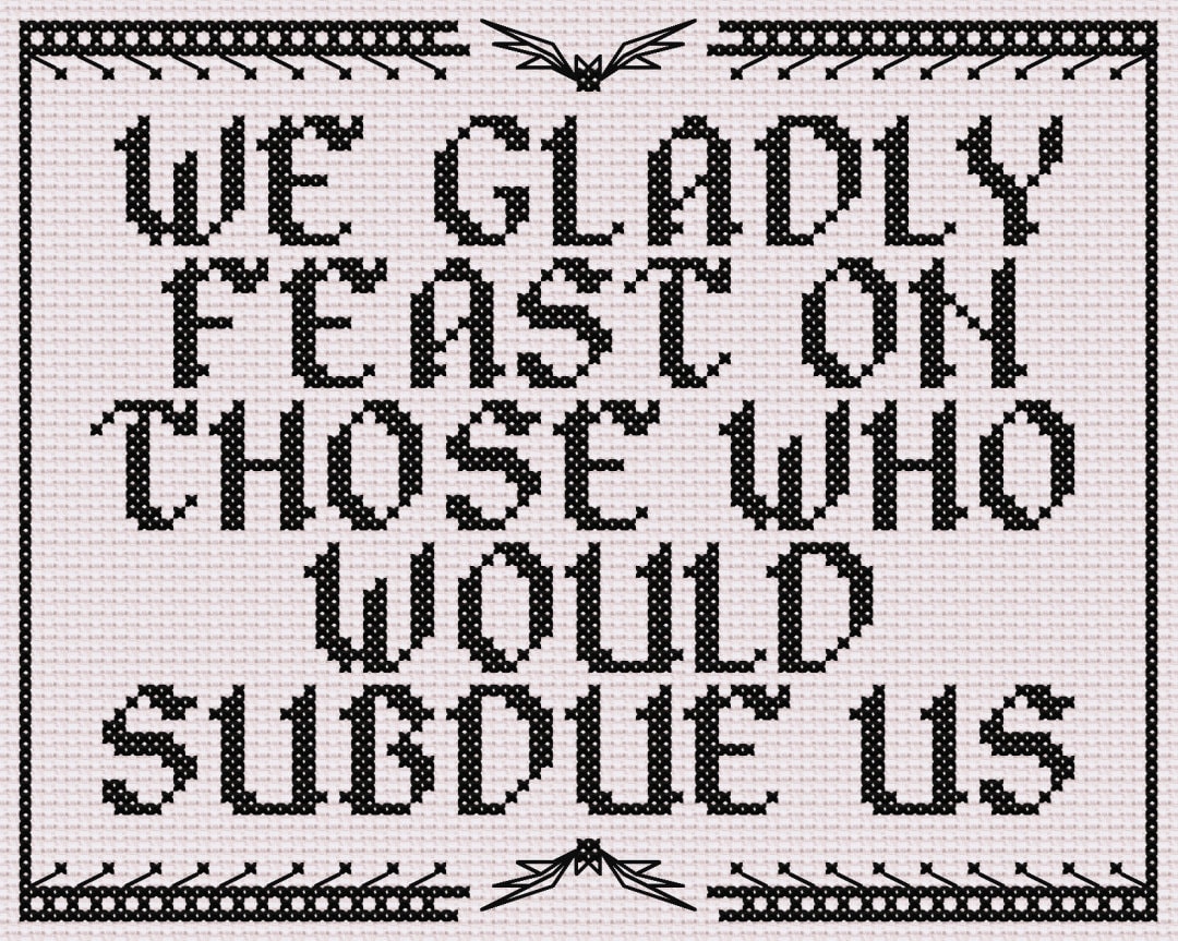 Addams Family Credo Cross Stitch, Gothic Cross Stitch, Halloween Cross ...