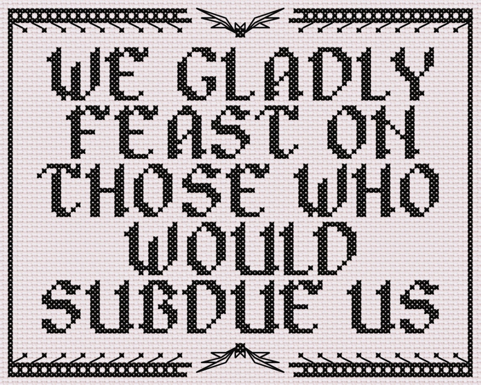 Addams Family Credo Cross Stitch, Gothic Cross Stitch, Halloween Cross ...