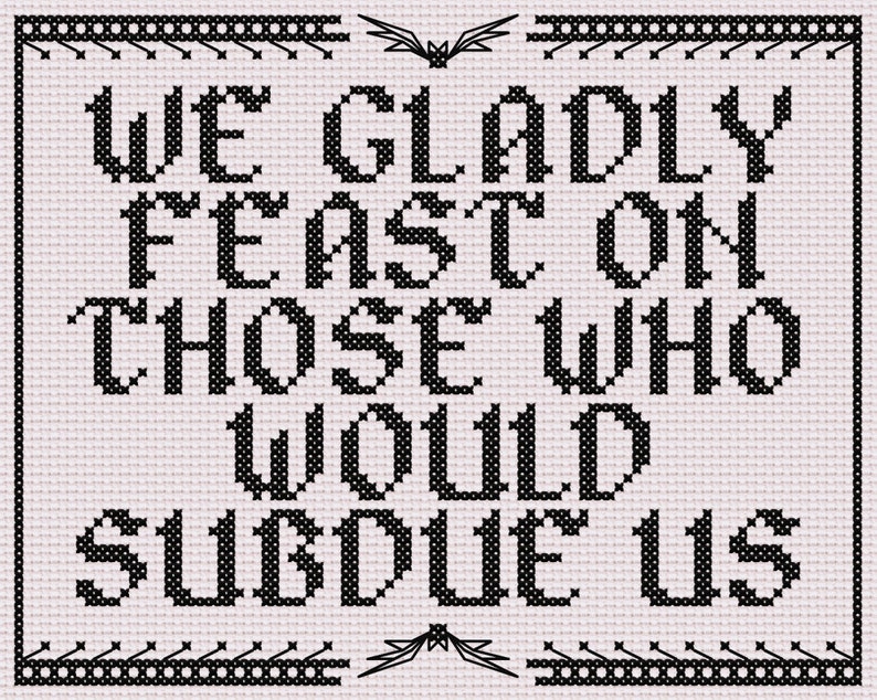 Addams Family Credo Cross Stitch, Gothic Cross Stitch, Halloween Cross ...