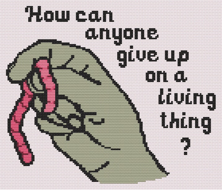 Grateful Worms Cross Stitch, Punk Cross Stitch, Jacket Cross Stitch ...