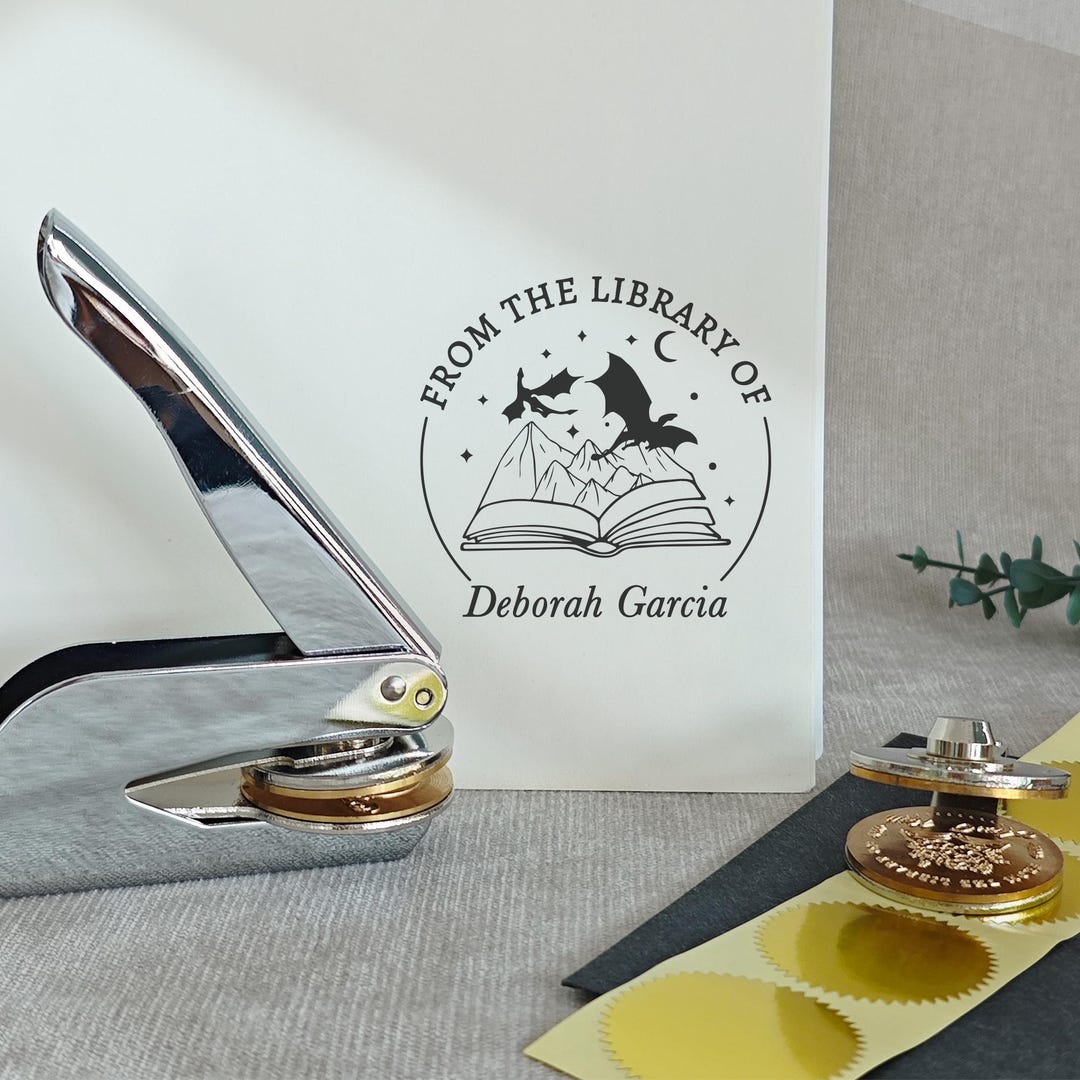 Custom Book Embosser, Personalized Embosser Stamp, From the Library Of ...