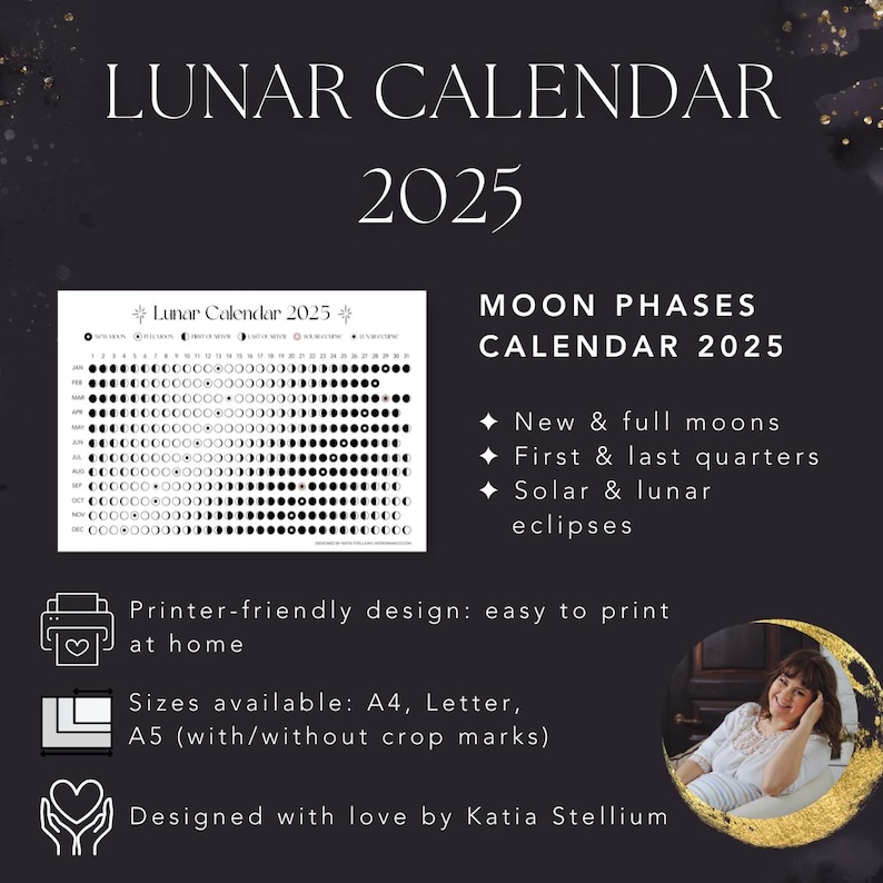 Lunar Calendar Printable Moon Calendar Lunar Phases Moon Phases Moon ...
