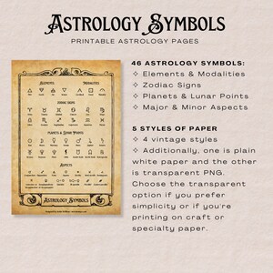 Astrology Symbols Printable | Astrology Glyphs | Astrology Workbook ...