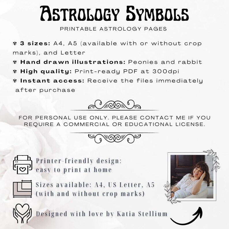 Printable Astrology Symbols and Glyphs | Astrology Workbook | Astrology ...