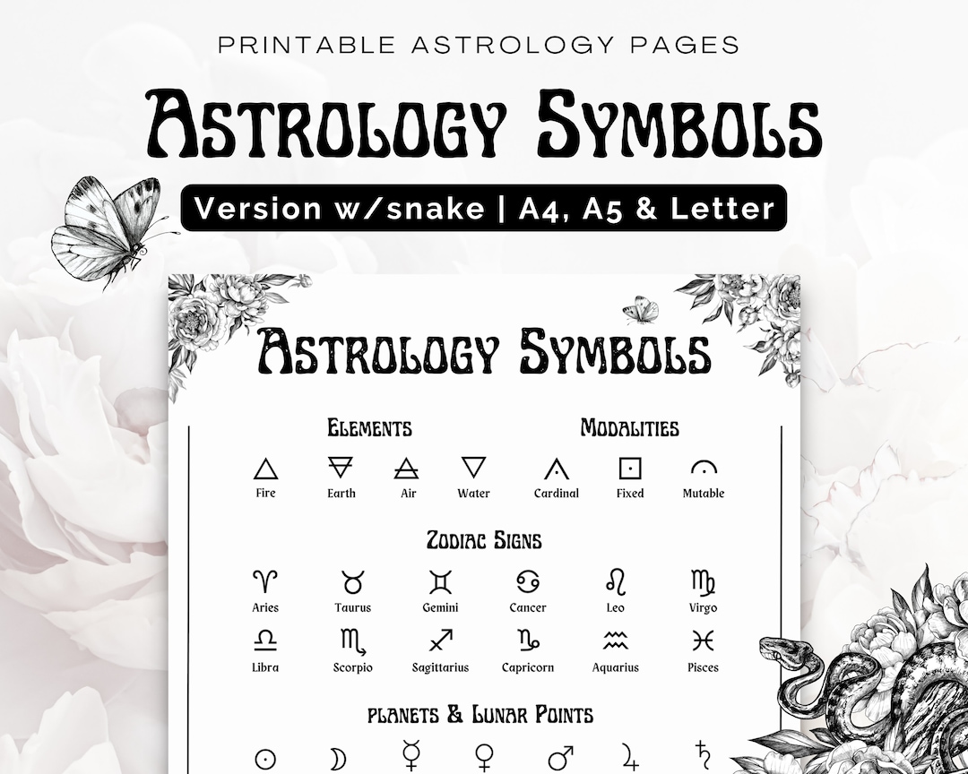 Printable Astrology Symbols | Printable Astrology Glyphs | Astrology ...