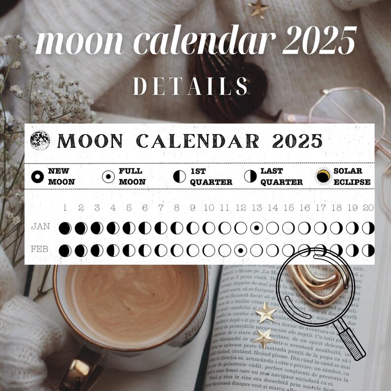 Moon Calendar Printable // Lunar Calendar Printable // Moon Phases ...