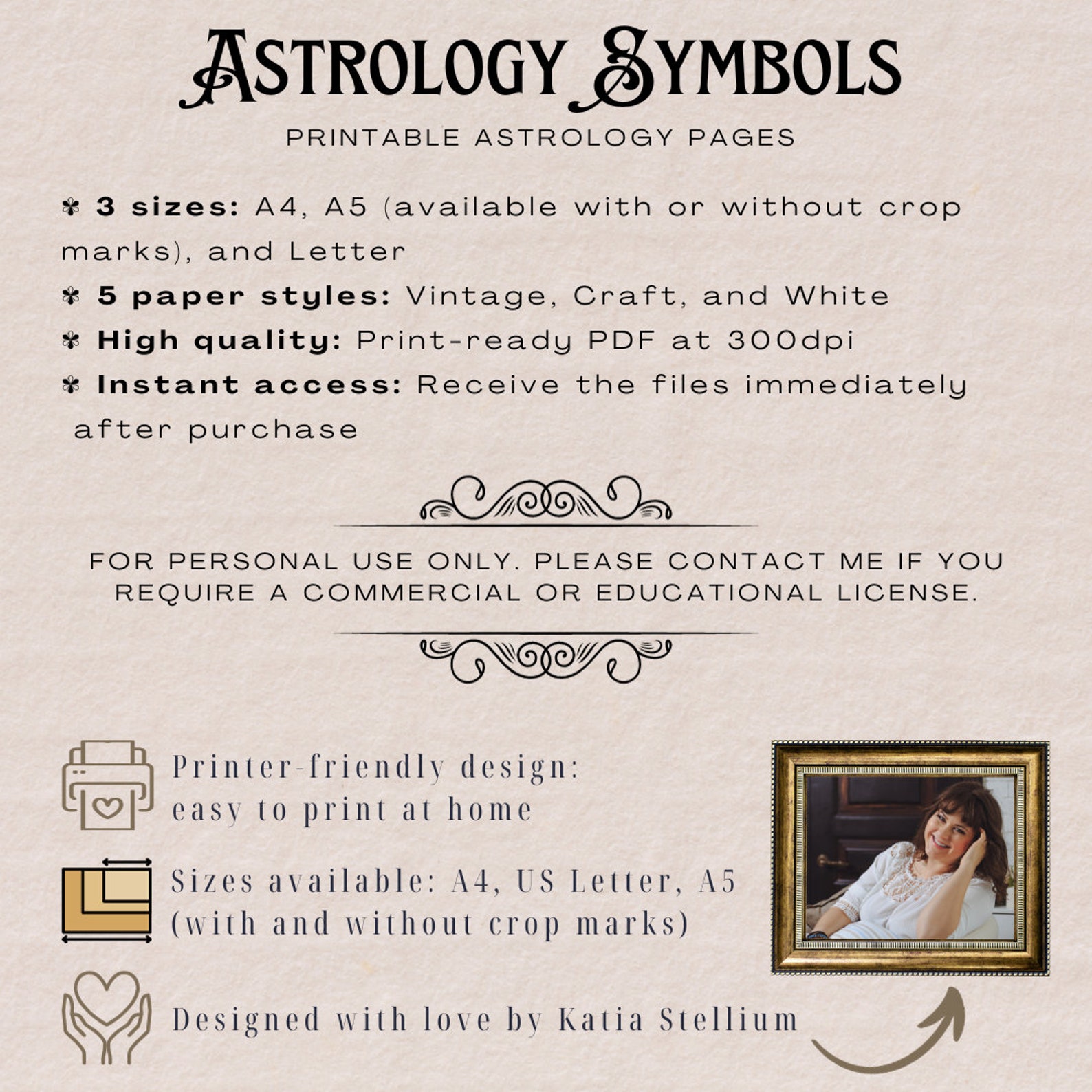 Astrology Symbols Printable | Astrology Glyphs | Astrology Workbook ...