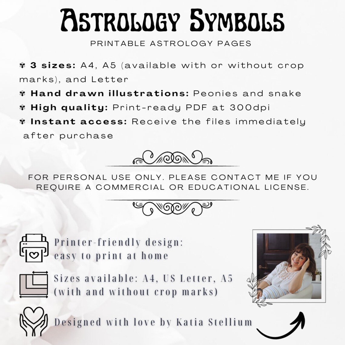 Printable Astrology Symbols Printable Astrology Glyphs Astrology Workbook Astrology Poster Witch ...