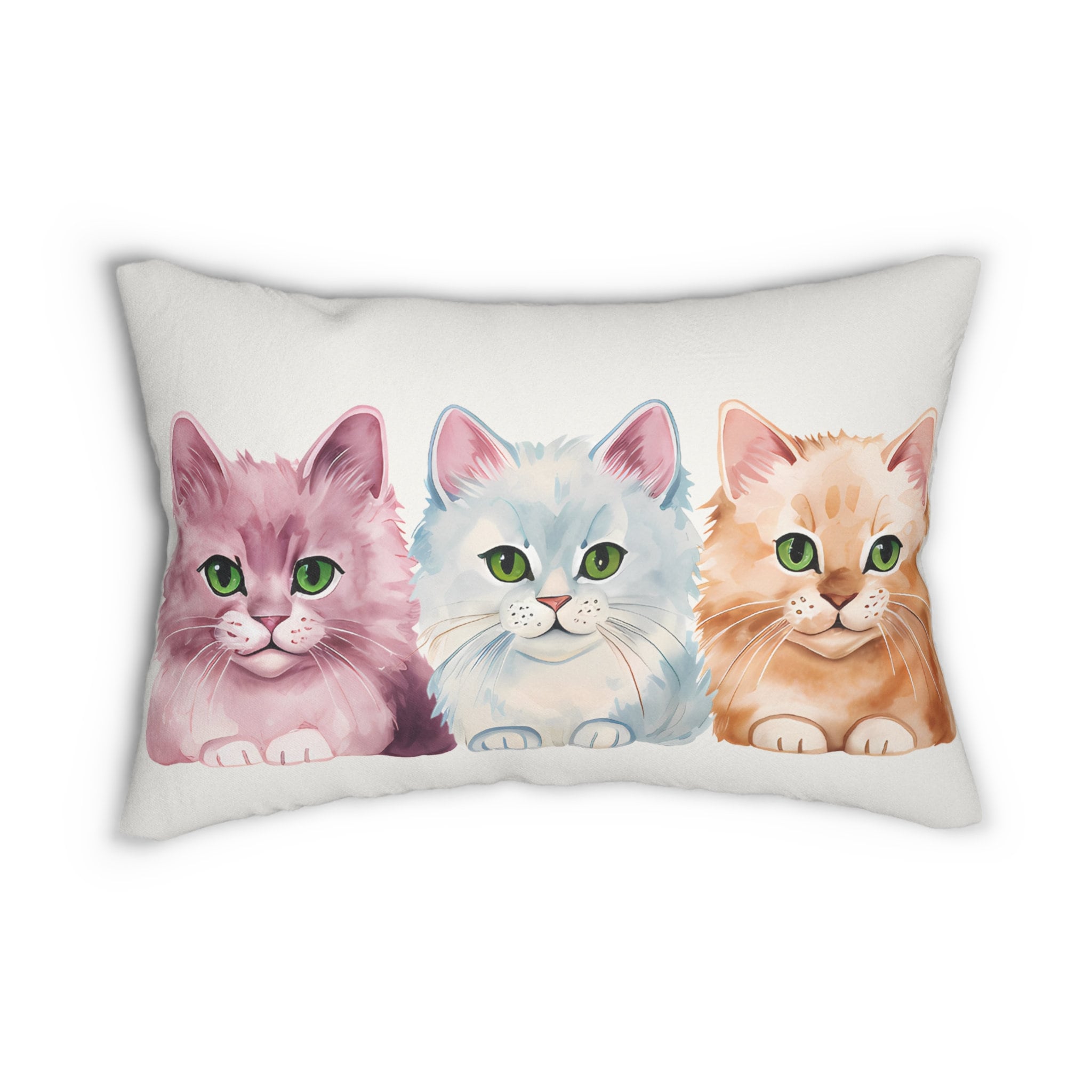 Decorative Pillow With Cats, Custom Cat Pillow, Cute Cats Pillow Slip ...