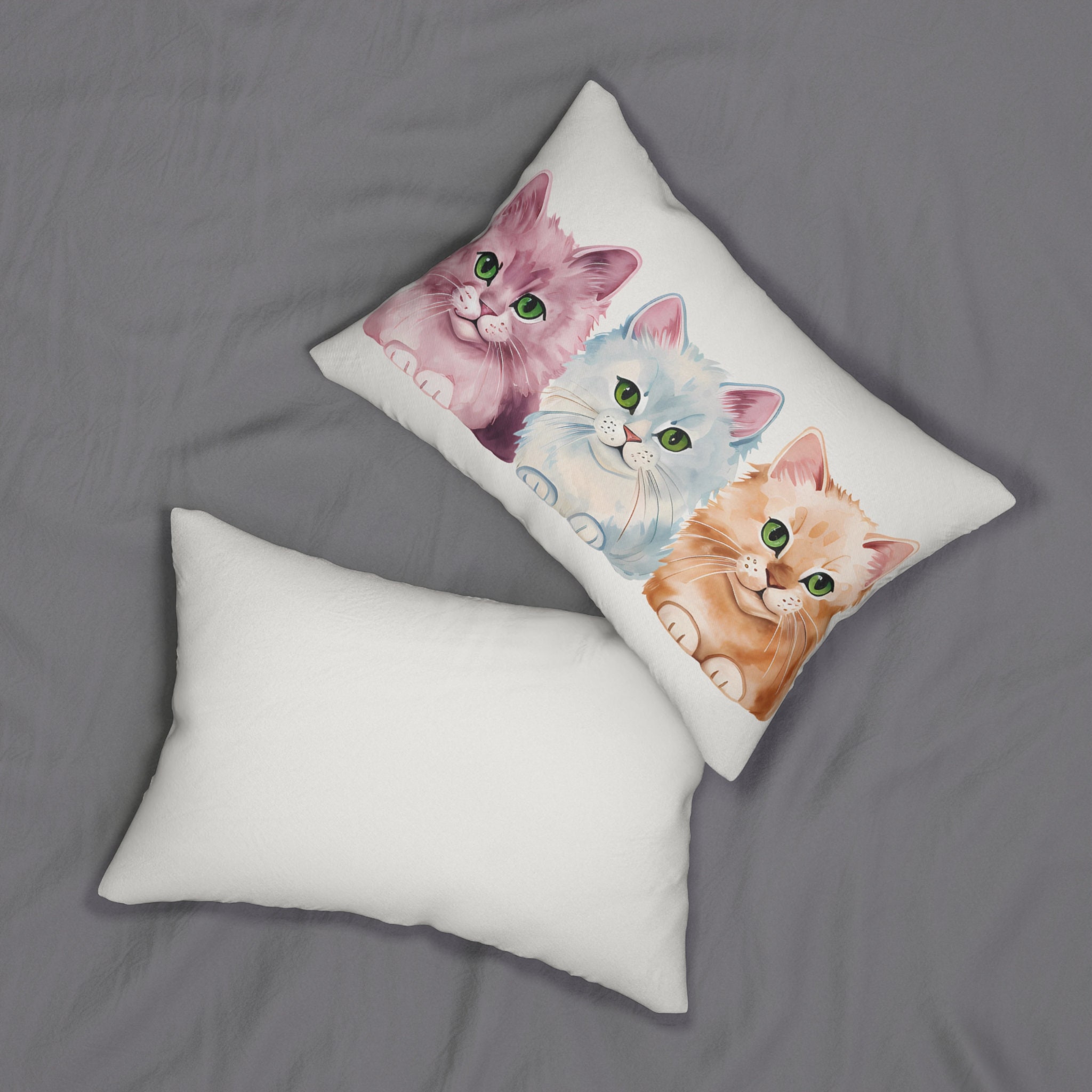 Decorative Pillow With Cats, Custom Cat Pillow, Cute Cats Pillow Slip ...