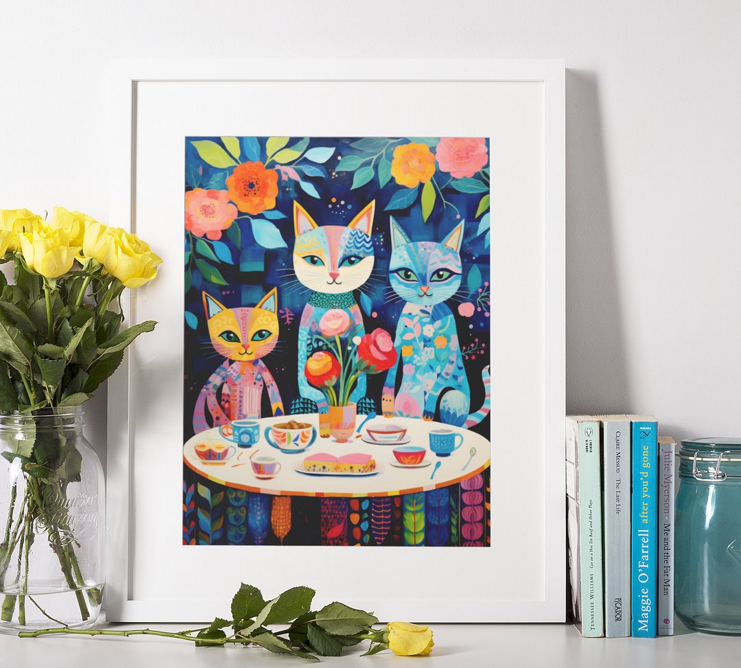 Abstract Cats Home Decor Poster, Trendy Posters, Gift for Cat Mama, Cat ...